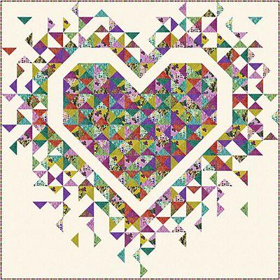 Exploding Heart Quilt Kit finished size 72"x72" pattern by Slice of Pi ...