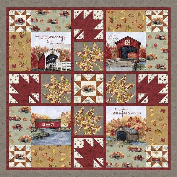 Riley Blake Designs Covered Bridges in Fall Fall Journeys Quilt Kit KT ...
