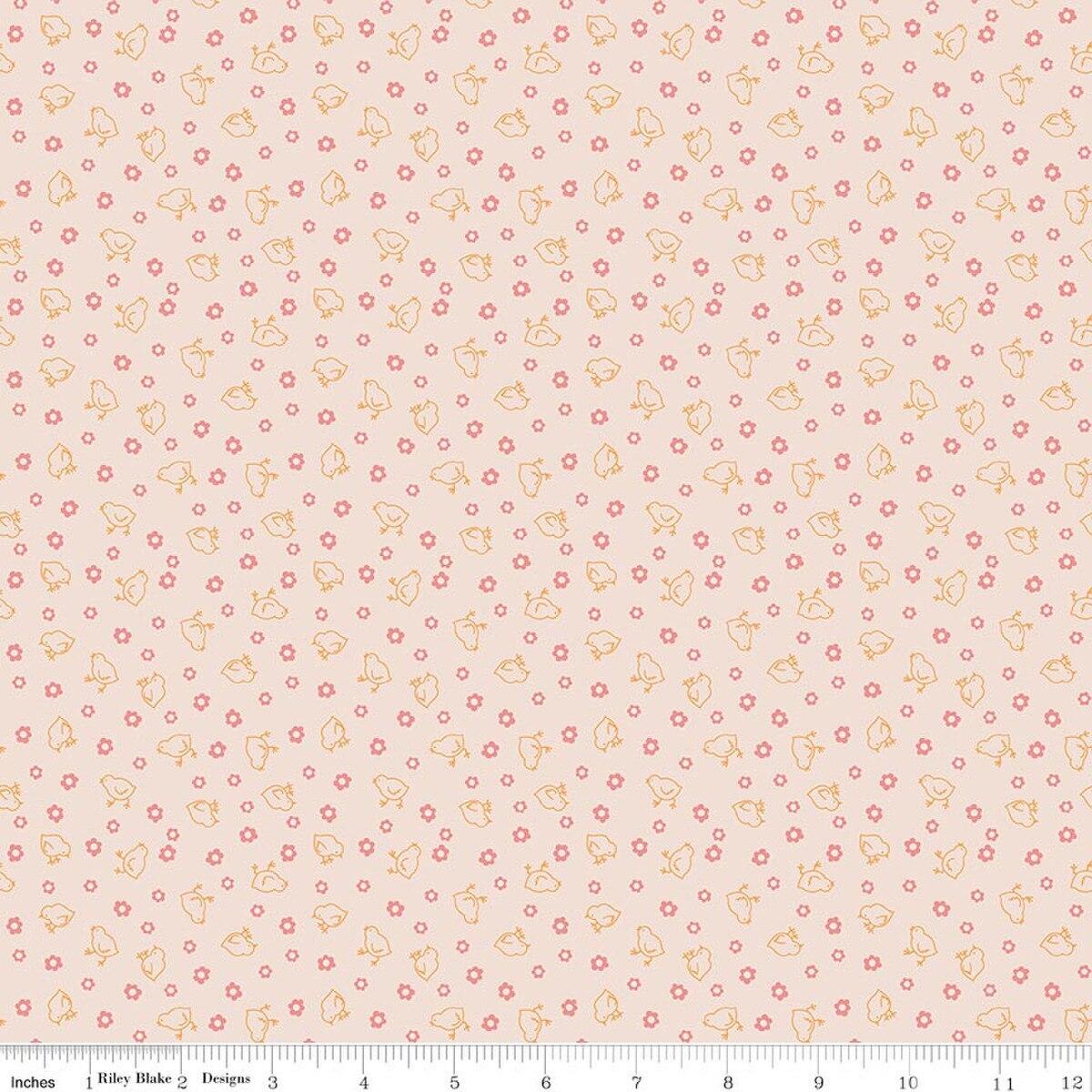 Riley Blake Designs Farmer's Daughter Baby Chicks Background Coral C17 ...