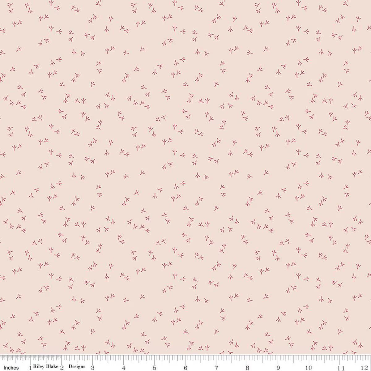 Riley Blake Designs Farmer's Daughter Chicken Tracks Background Tea Ro ...