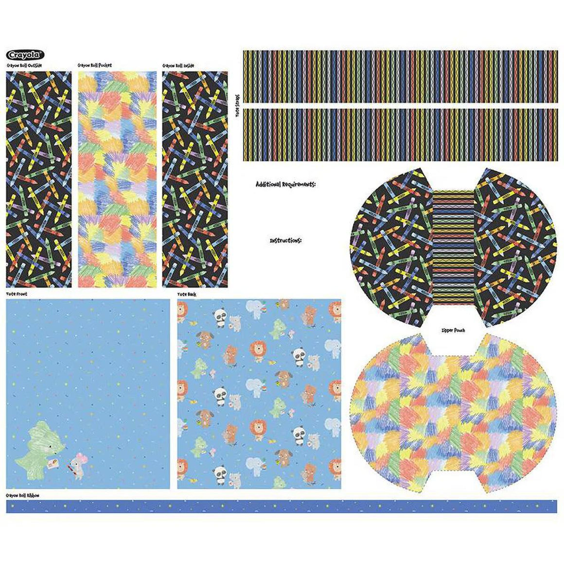 Riley Blake Designs New Box of Crayons Crayola Zipper Pouch, Crayon Ro ...